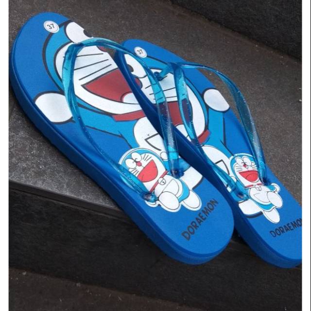 Jual BEST SELLER!! SANDAL DORAEMON BIRU DATAR 2,5CM | Shopee Indonesia