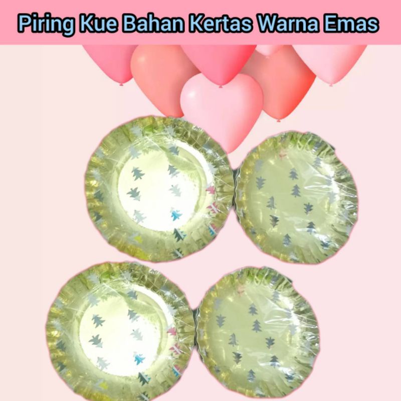Jual Piring Kue Kertas Warna Emas/ Piring Kue Ulang Tahun | Shopee Indonesia