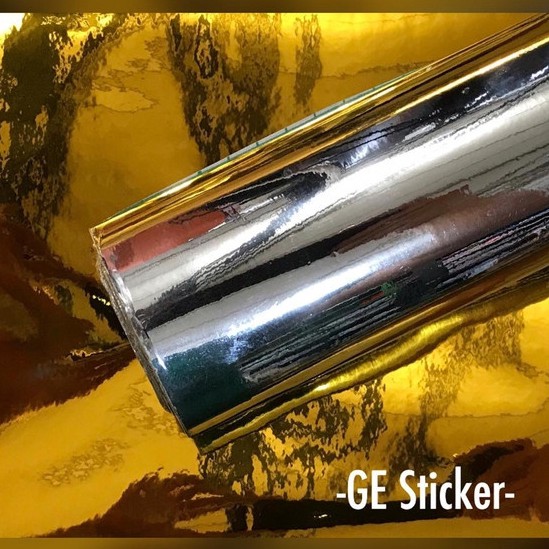 Jual STICKER CHROME KROM MIRROR SILVER GOLD 45cm x 50cm SKOTLET STIKER ...