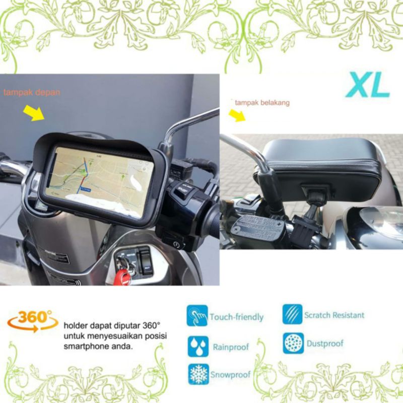 Jual Holder HP Waterproof + Kanopi pasang Stang & Spion Motor Size XL (7in) | Shopee Indonesia