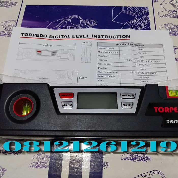 Jual Waterpas Digital Inclinometer Digital Waterpass Torpedo | Shopee ...