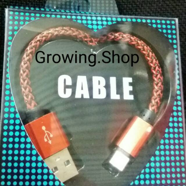 Jual Kabel charger (micro usb) model tali tambang panjang 22cm | Shopee ...