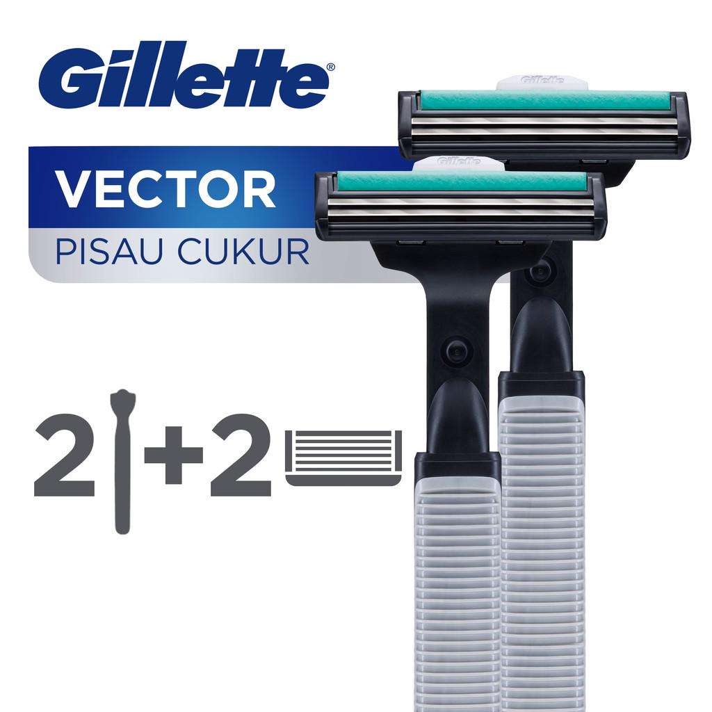 Jual Gillette Alat Cukur Vector Pisau Cukur Paket Isi 2 | Shopee Indonesia