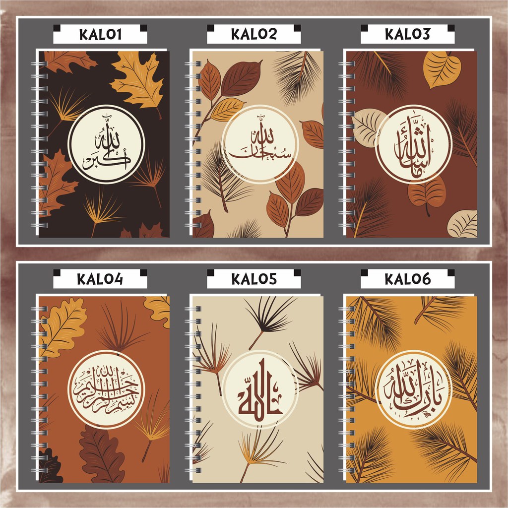Jual Notebook / Ring Note Muslim dan Muslimah Kaligrafi Autumn / Musim ...