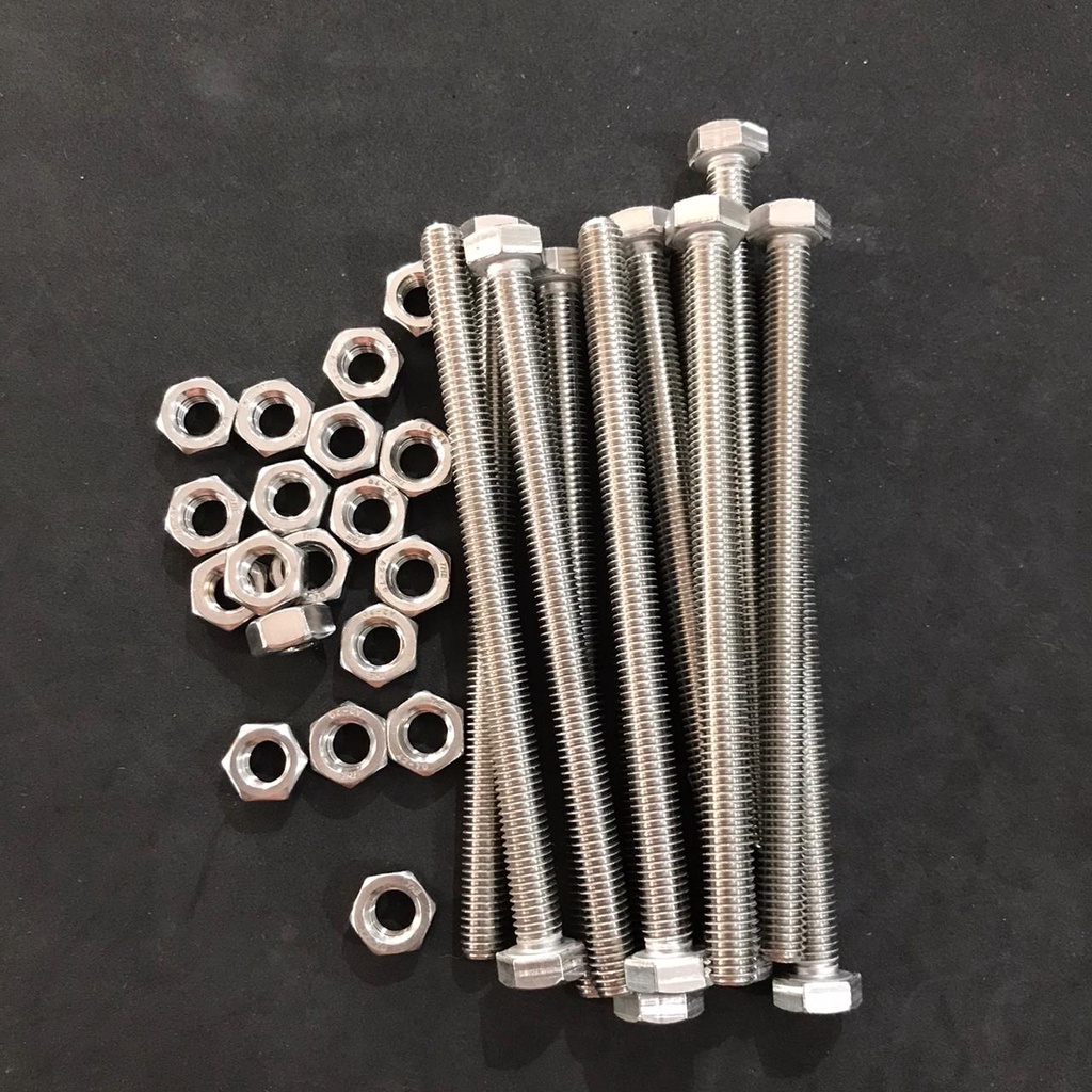 Jual BAUT MUR M8X100 STAINLESS STEEL SS BAUT MUR M8 X 100 SUS 304 ANTI KARAT KUNCI 13 | Shopee ...