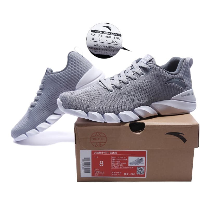 Jual Sepatu Olahraga Pria / Wanita Casual Running ANTA 5557 Grey ...