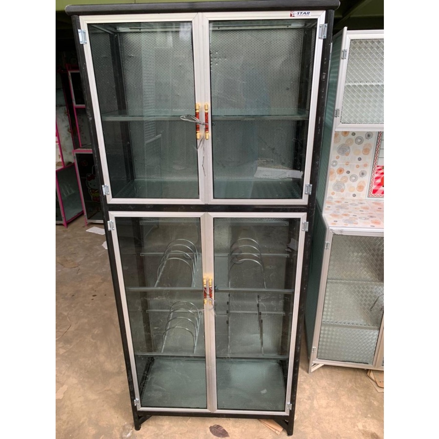 Jual Rak Piring 2 Pintu Tulip FULL box Kaca RIBEN (KHUSUS BOGOR ...
