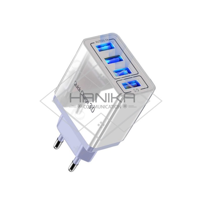 Jual Charger 4 USB Port Fast Charging QC 3 48W Indikator LED Adapter ...