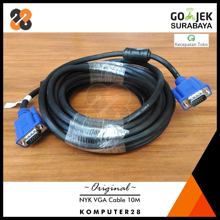 Jual NYK/M-tech High Quality VGA Cable Male to Male 10M - Kabel VGA 10 Meter | Shopee Indonesia