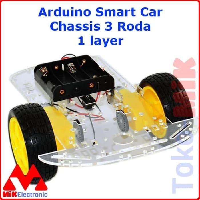 Jual TERLARIS ARDUINO SMART CAR CHASSIS 3 RODA SMARTCAR CASIS MOBIL 1 LAYER TOKO MIK BEST ...