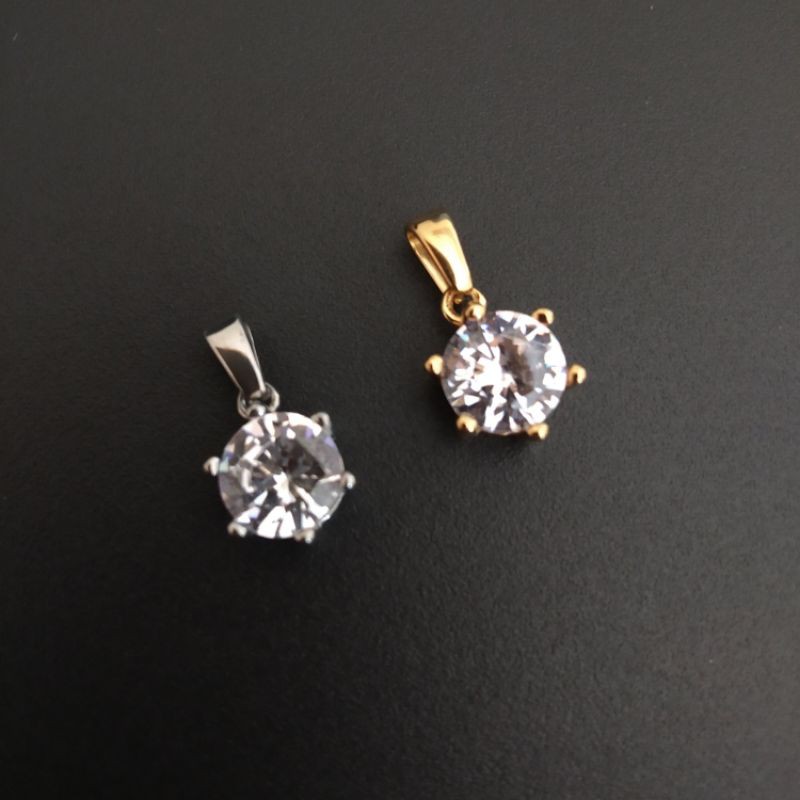 Jual Liontin Wanita Diamond Superior Bright CZ 8mm | Shopee Indonesia