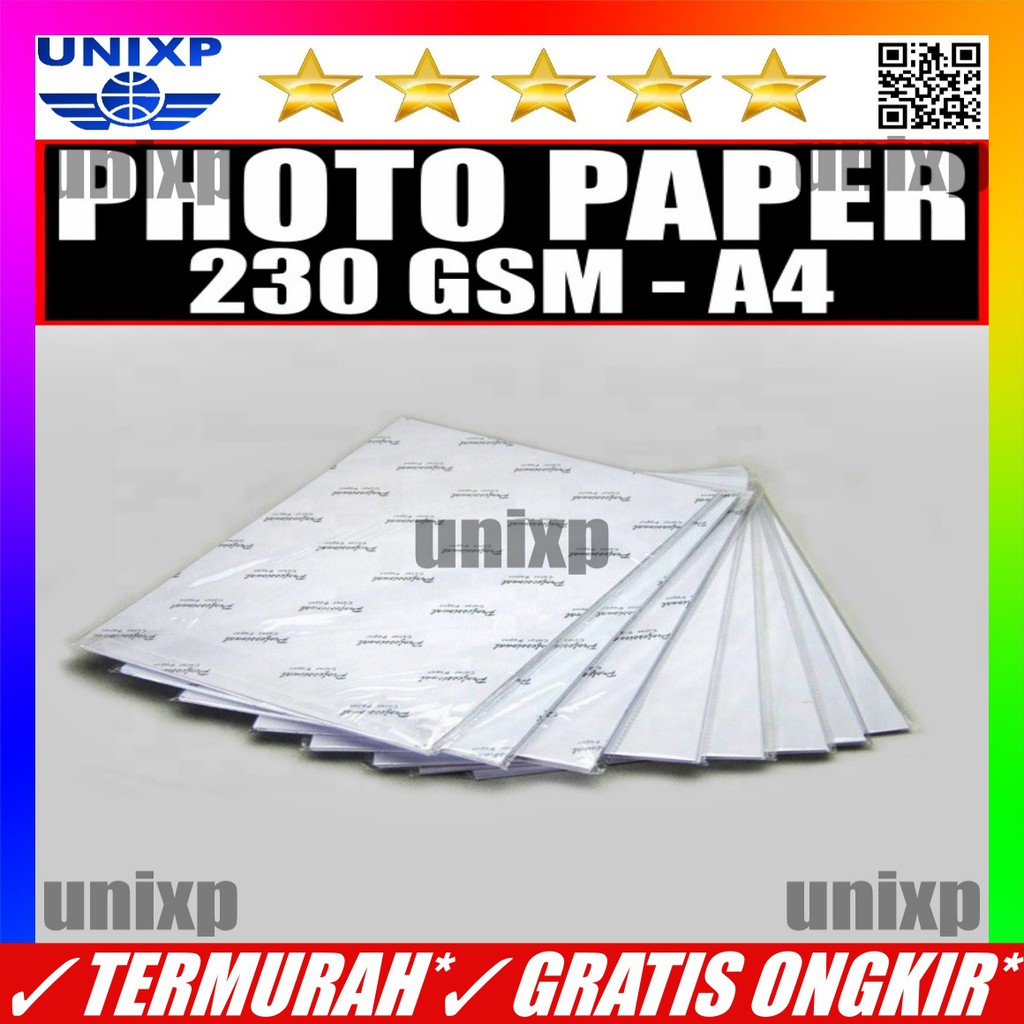 Jual Kertas Foto Glossy A4 230gsm Premium - Glossy Photo Paper untuk ...
