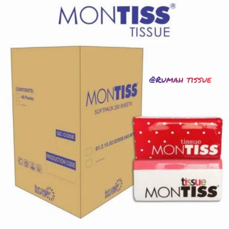 Jual TERMURAH 1 DUS 1 KARTON TISSUE MONTISS 250SHEET 2PLY ISI 48PCS ...