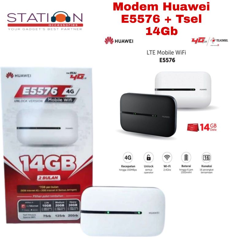 Jual Modem MIFI ORBIT E5576 dan H2 E5586 + Telkomsel 15Gb | Shopee ...