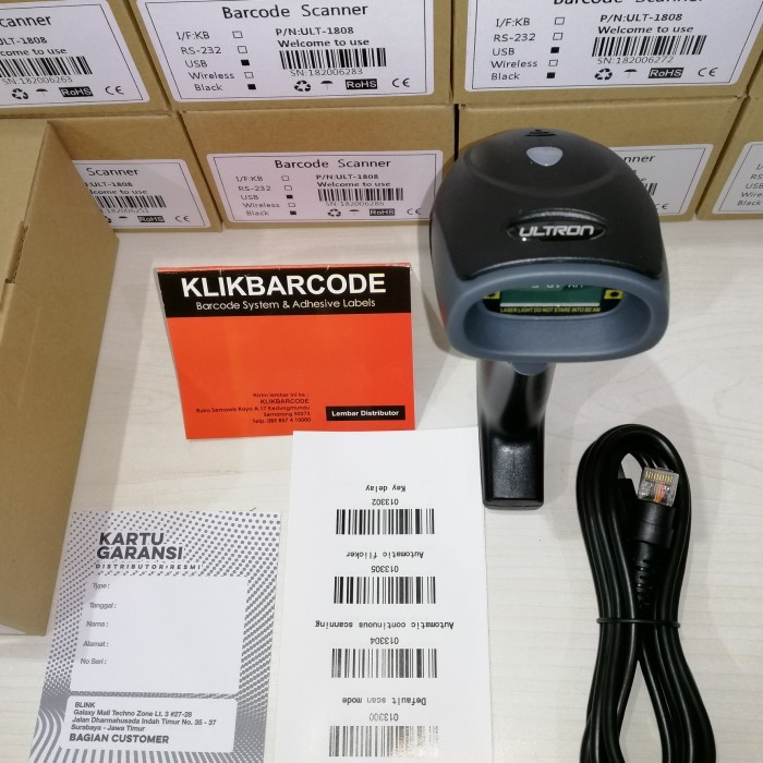Jual PROMO Barcode Scanner ULTRON ULT-1808 | USB | LASER | AUTO SCAN ...