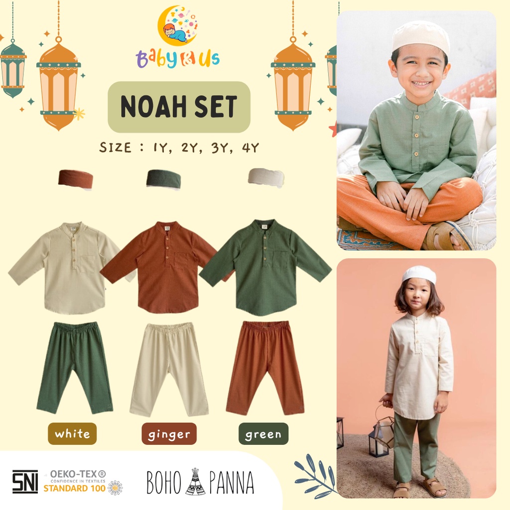 Jual Bohopanna Raya Collection - Noah Set - Setelan Koko Celana Peci Earth Tone 1-4 tahun ...