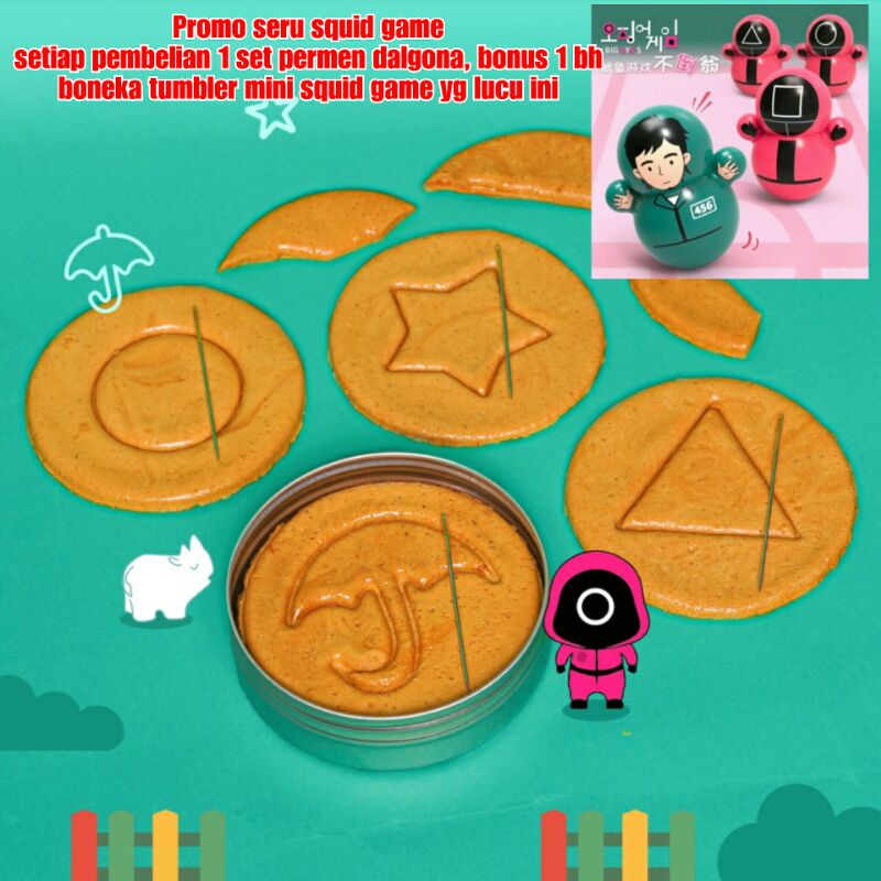 Jual permen dalgona/permen squid game isi 4 pcs | Shopee Indonesia