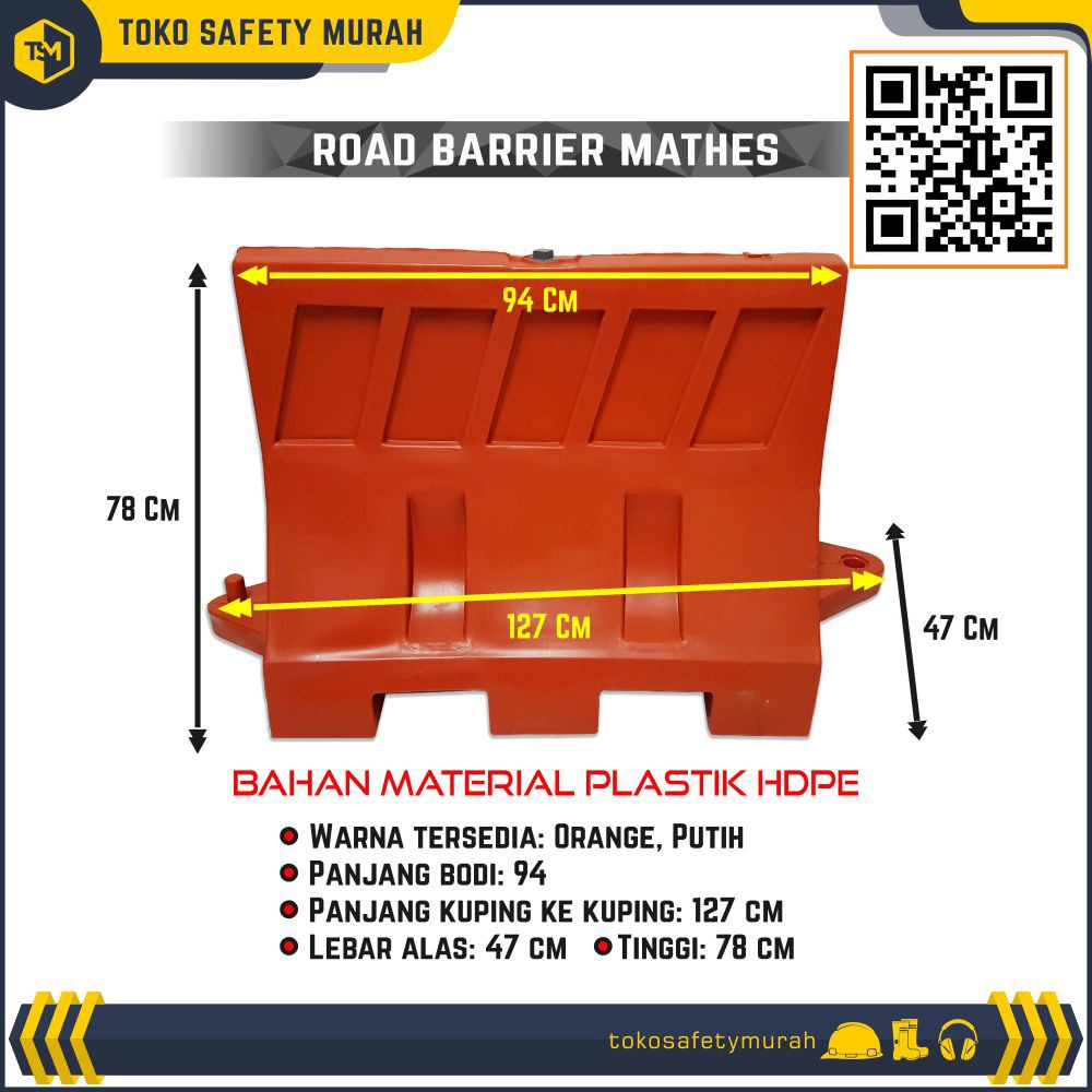 Jual Road Barrier / Water Barrier Plastik / Pembatas Jalan Barikade ...