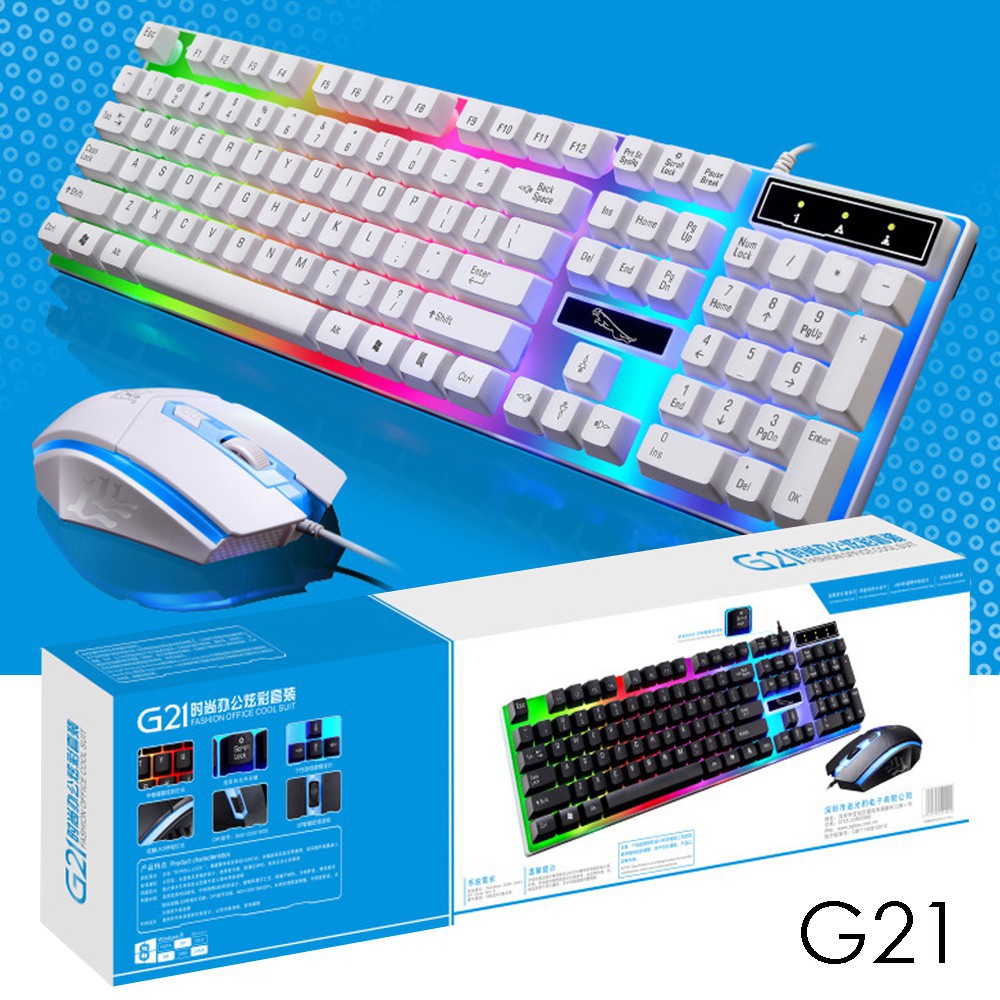Jual G21 USB Wired Mechanical Suspended Keyboard led Colorful Backlight ...