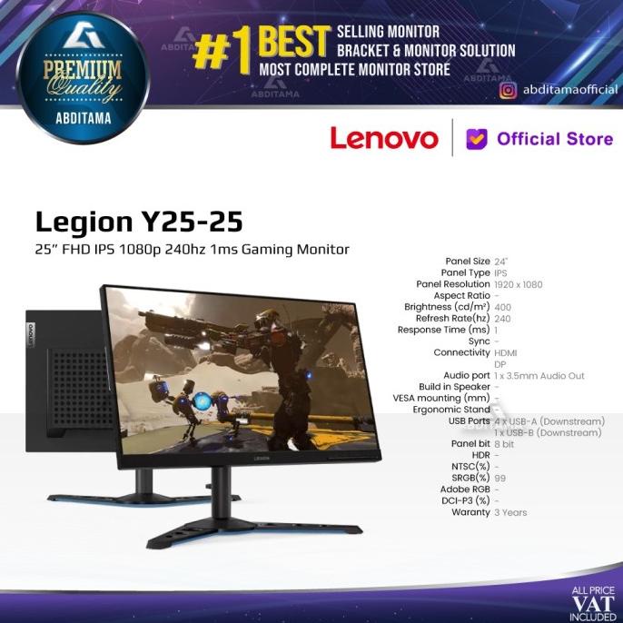 Jual Monitor LED Lenovo Y25 Y25-25 24.5" IPS 1080p 240hz 1ms HDMI DP ...