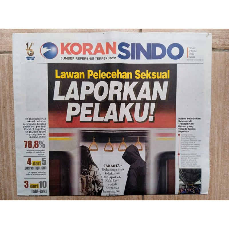 Jual Koran Harian SINDO Edisi 27 Juni 2022 | Shopee Indonesia