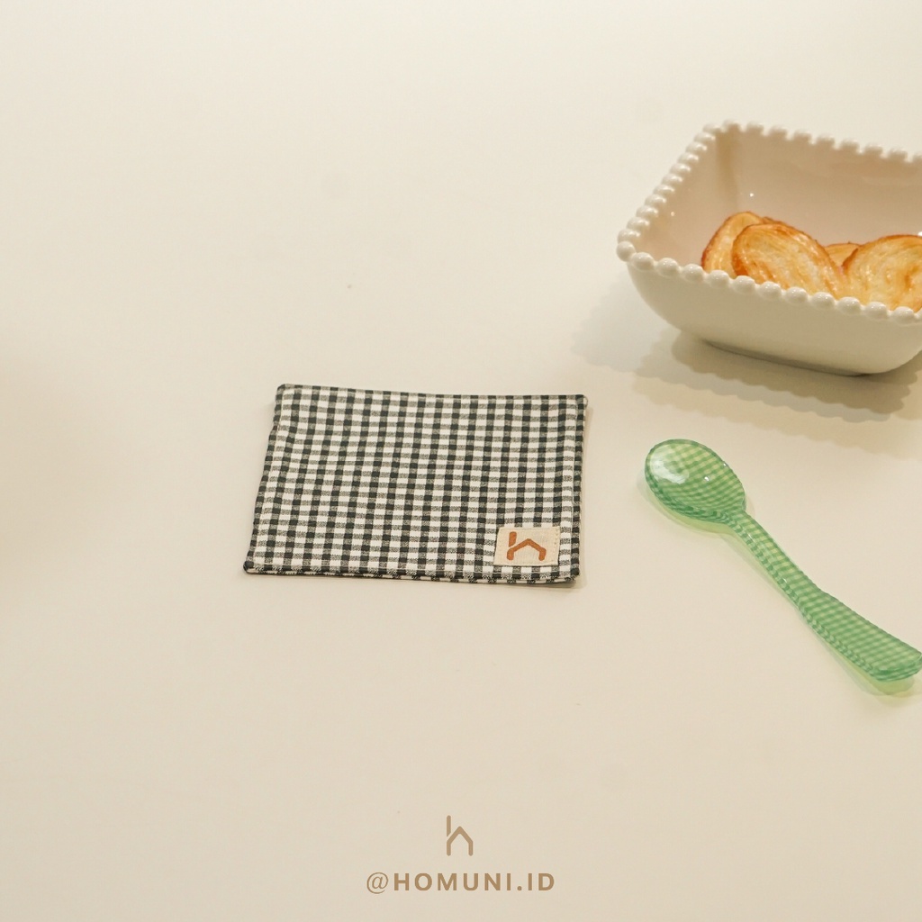 Jual Coaster Kain/Tatakan Gelas Kain Kotak-Kotak Gingham Kotak Kecil ...
