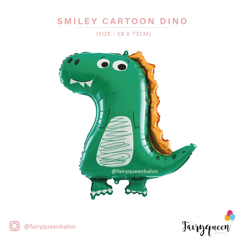 Jual Balon Foil Karakter Dino – Smiley Kids Cartoon Dinosaurus | Shopee ...