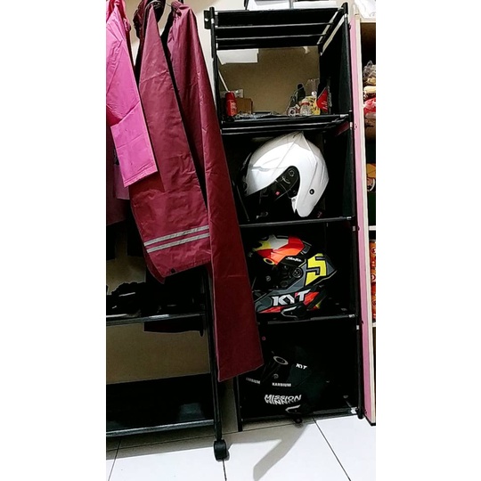 Jual Rak Helm Rak Susun Lemari Helm LEBIH BESAR & KUAT Rak Buku Lemari ...