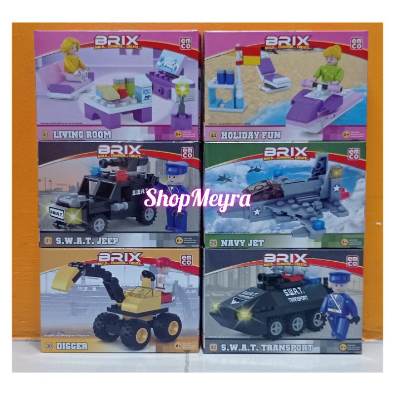 Jual EMCO Brix Small Blocks SWAT Jeep / SWAT Transport / Living Room ...