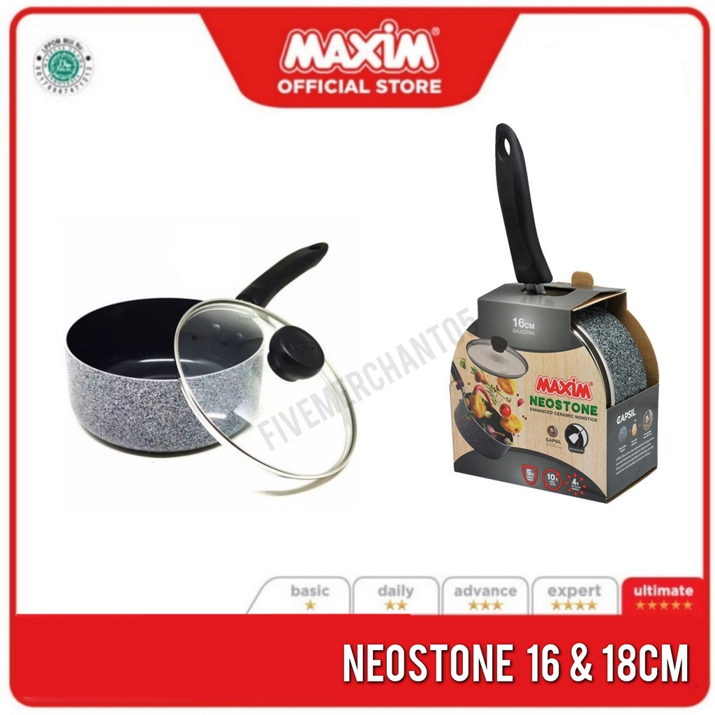Jual Sauce Pan Maxim Neostone 18 16cm Panci Saus Marble Ceramic Ant ...