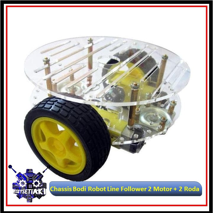 Jual Smart Car Round Chassis Bodi Robot Line Follower 2 Motor + 2 Roda ...