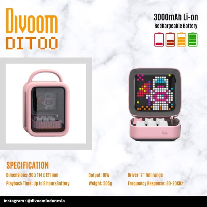 Jual Divoom Speaker Ditoo (Original) Garansi Resmi 1 Tahun - Ditoo ...
