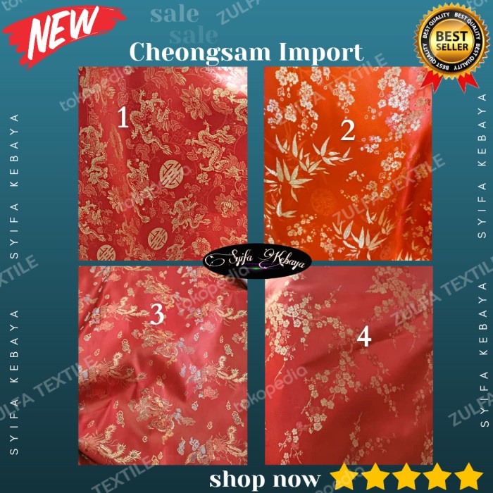 Jual wanita-sam-cheong- kain cheongsam imlek kain congsam / bahan baju ...
