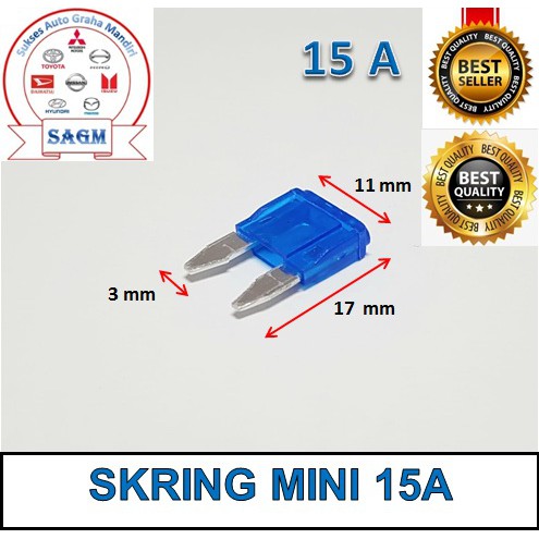 Jual SKRING SEKRING SEKERING KECIL BLADE FUSE MINI 15A TANCAP TANCEP ...