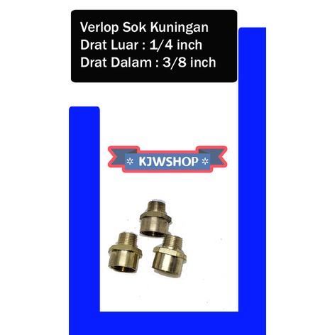 Jual VS Verlop Sok Kuningan 3/8 inch x 1/4 inch Verlup Sok 3/8 Inch x 1 ...