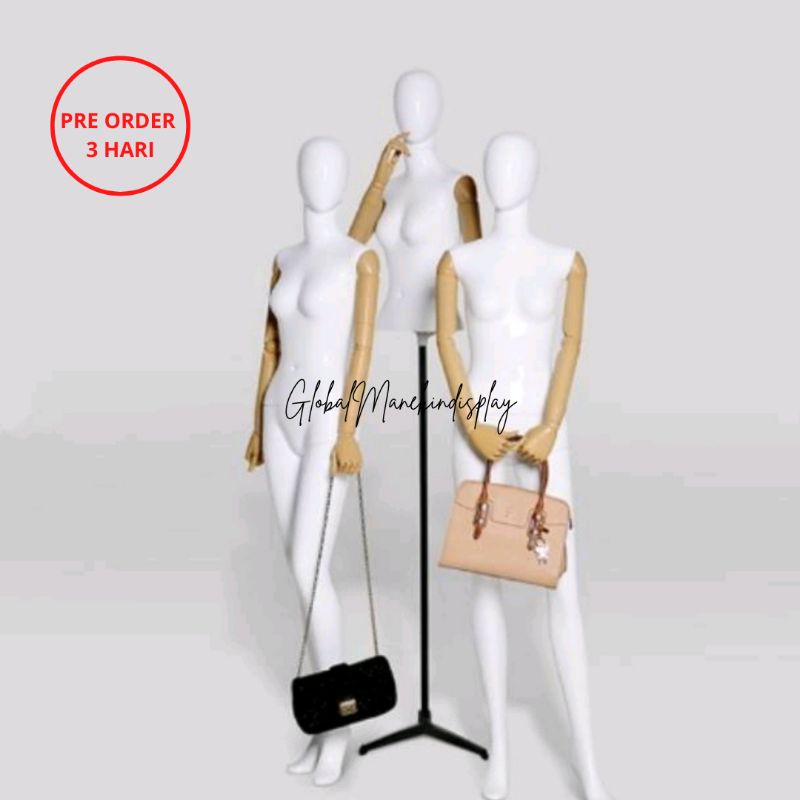 Jual Manekin Full Body Wanita Tangan Kayu Robot - Kedua Tangan Bisa ...