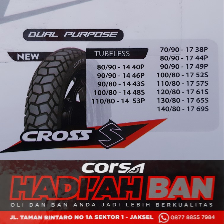Jual Ban Motor Tubeless Dual Purpose Corsa Platinum Cross S 140/80-17 ...