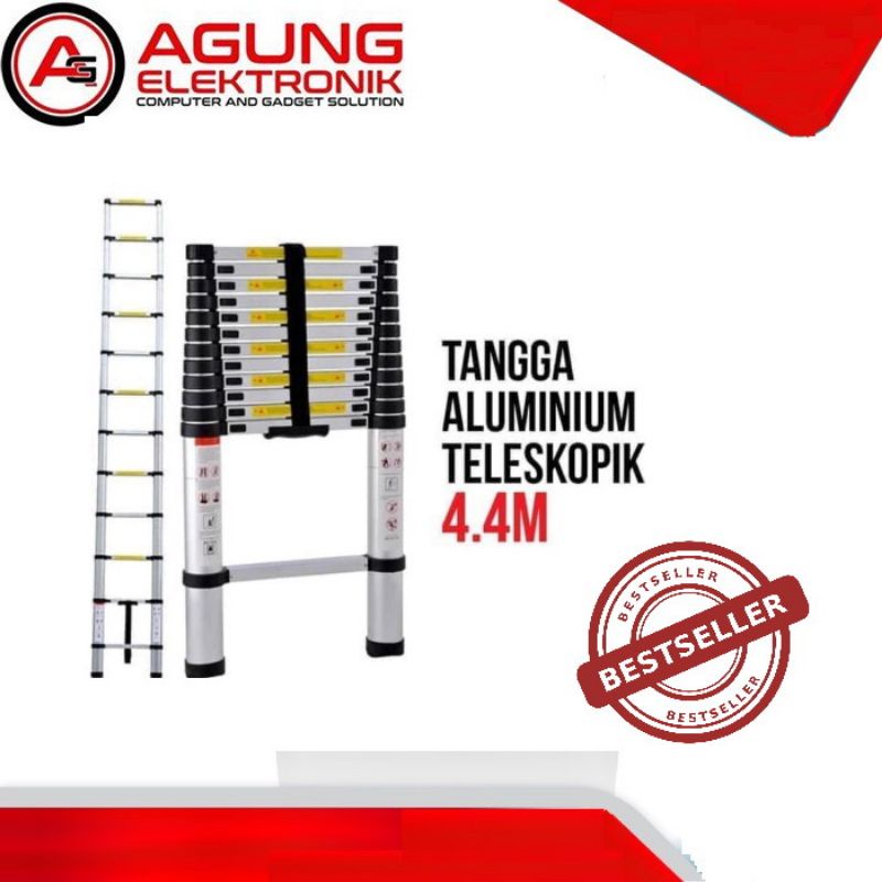 Jual TANGGA TELESCOPIC AMG ALUMUNIUM SINGLE 4,4 METER [SILVER] MURAH ...