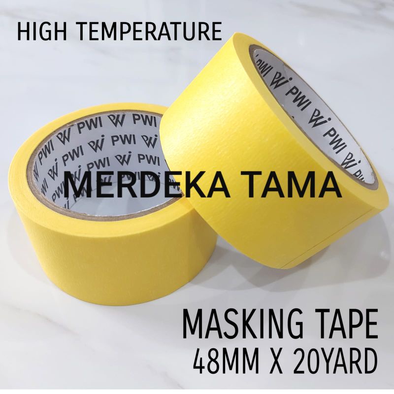Jual Solasi Kertas Tahan Panas Masking Tape Kuning 46mm x 20yard PWI ...