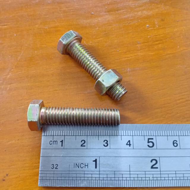 Jual Baut Mur 12 8x35 Kuning BMK | Shopee Indonesia