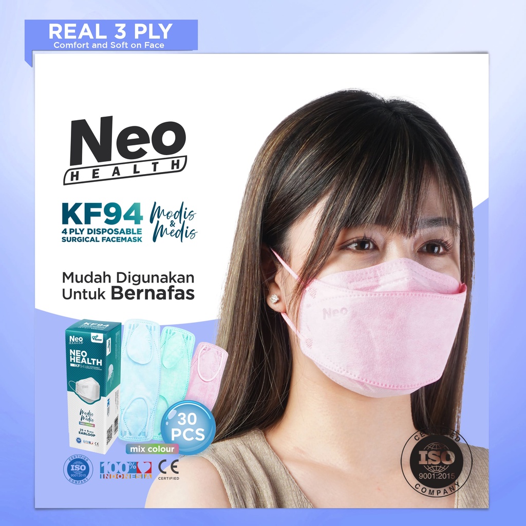 Jual Neo - KF94 30’S Mask 4Ply Earloop Baby Colour filtrasi 97% | Shopee Indonesia