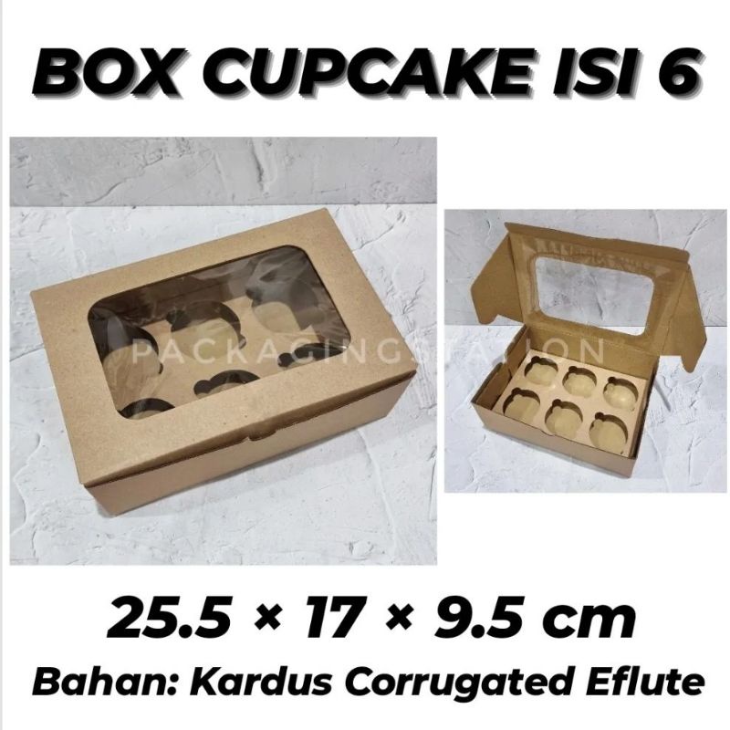 Jual BOX CUPCAKE + INNER TRAY ISI 6 / DUS CUPCAKE / KOTAK CUPCAKE (MINIMUM ORDER 10 PCS ...