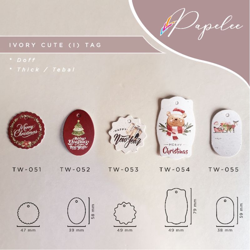 Jual Ivory Christmas Tag tebal / Christmas Tag / Tag Natal / Gift Tag ...