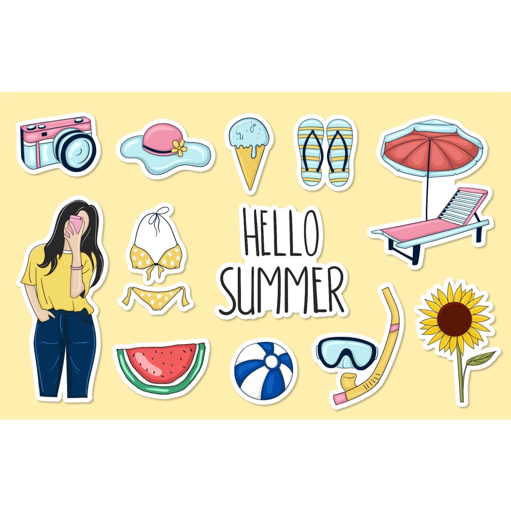 Jual Sticker Vinyl Aesthetic Summer - Sticker Tumblr Hello Summer ...
