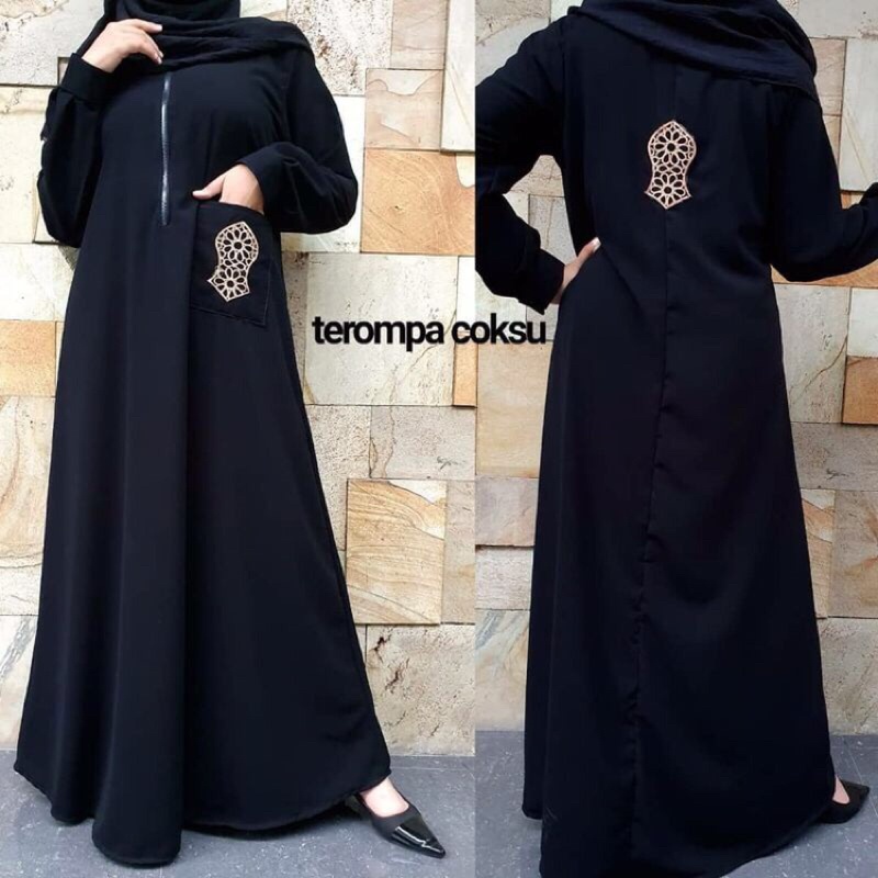 Jual Abaya Terompah Gamis Arab Abaya Hitam Arab Jetblack Murah | Shopee ...