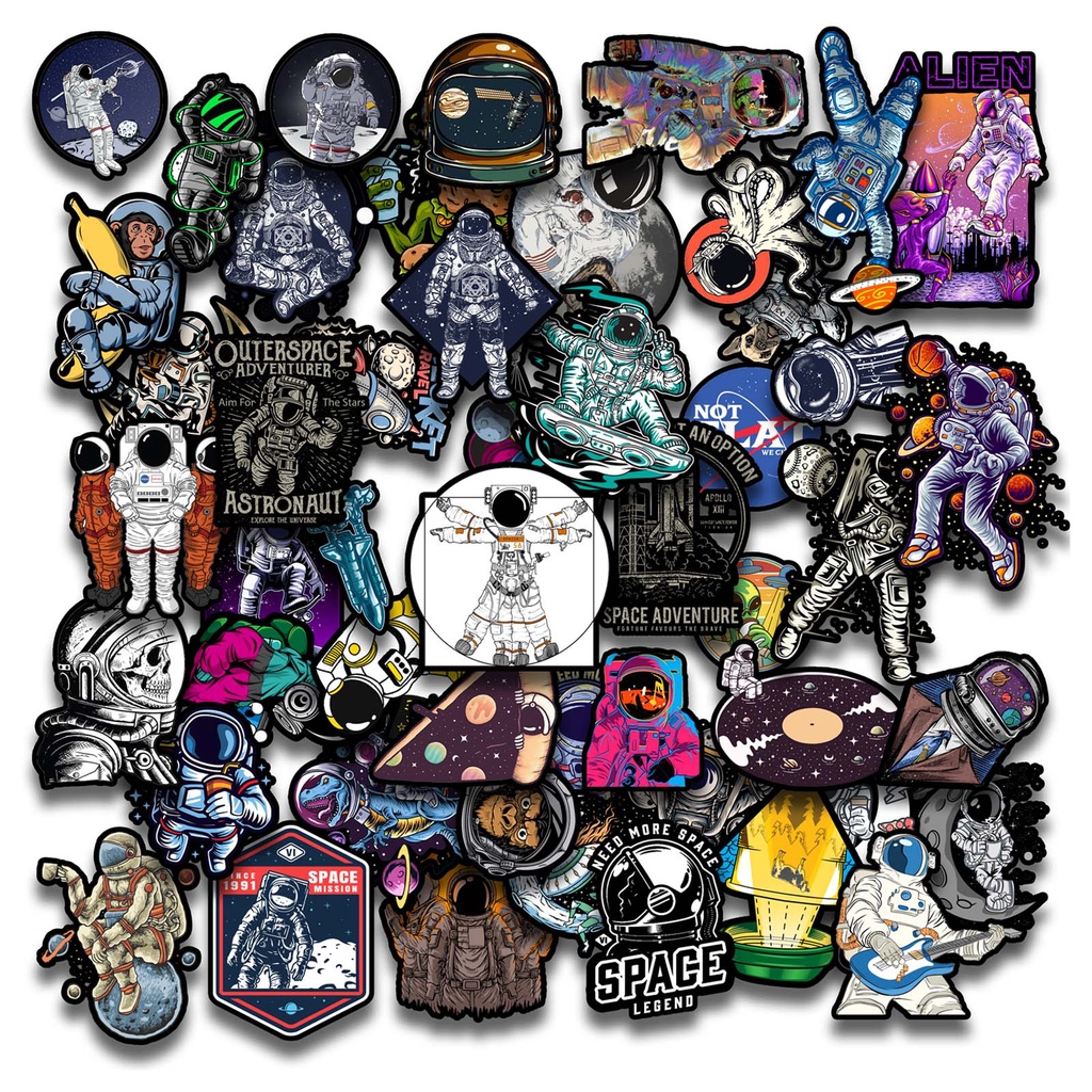Jual Stiker 50 Pcs Astronot Luar Angkasa untuk Laptop HP TUMBLER SEPEDA ...