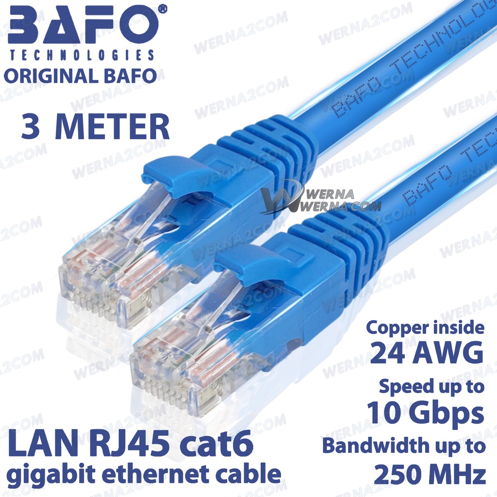 Jual KABEL LAN RJ45 CAT6 UTP Gigabit high speed 3 meter BAFO | Shopee ...