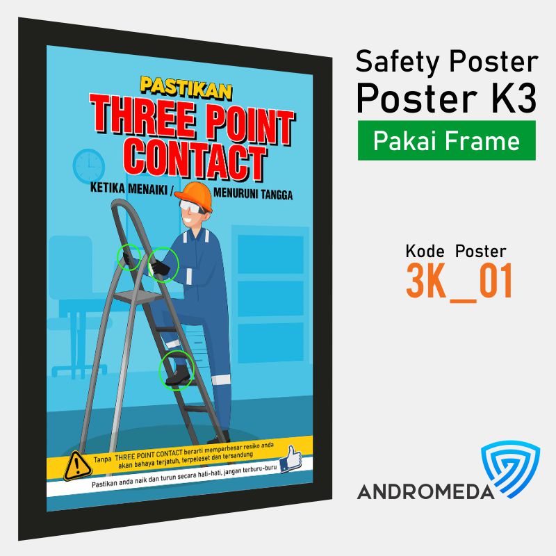 Jual Safety Poster K3 : Tangga Ketinggian Tool Prosedur Aman +Frame ...
