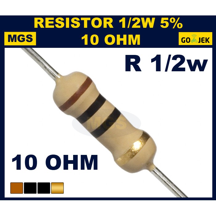 Jual 500Pcs Resistor 1/2w 10 OHM 5% | Shopee Indonesia