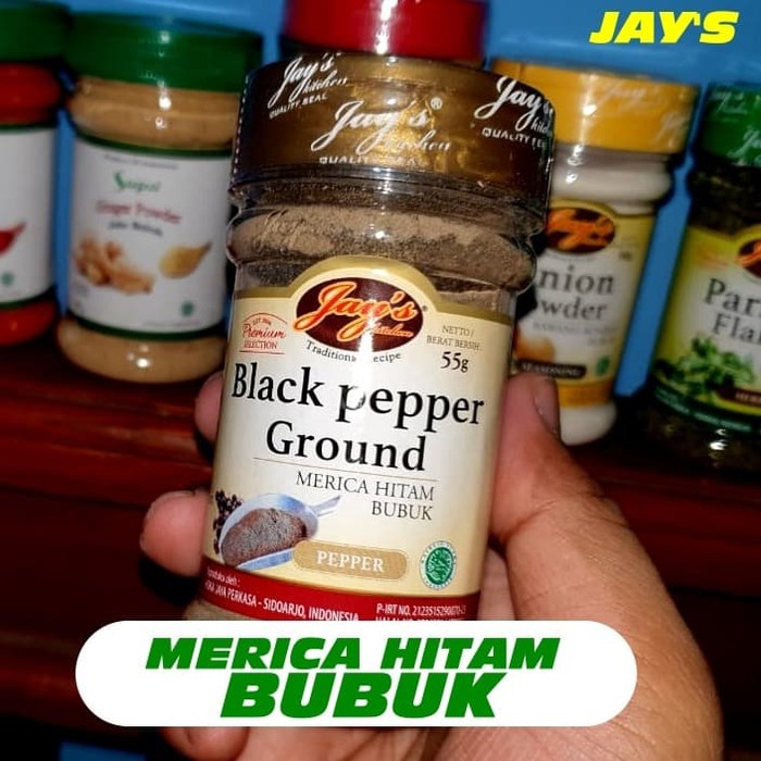 Jual MERICA BUBUK black pepper ground merica hitam bubuk kemasan Jays ...